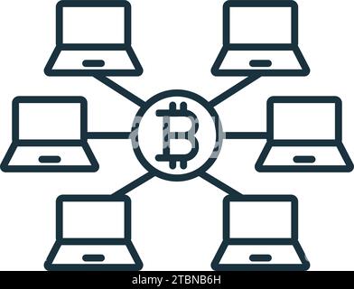 Distributed Database icon. Monochrome simple line Data Science icon for ...