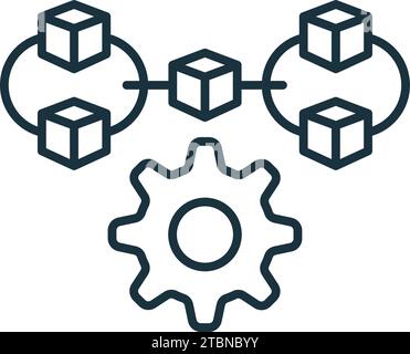 Distributed Database icon. Monochrome simple line Data Science icon for ...