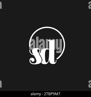 Initials SD logo monogram with simple diamond line style design vector ...
