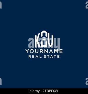 Initial letter KV monogram logo with simple and creative cirle line ...