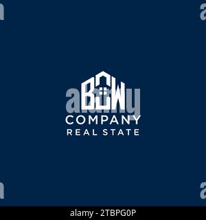 BW initial logo monogram with simple luxury shield icon design ...