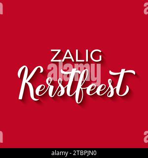 Vrolijk Kerstfeest calligraphy hand lettering isolated on white. Merry ...