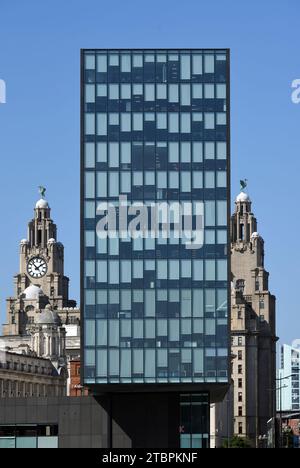 Corner Towers of Royal Liver Building (1908-11) & Modern Office Block ...