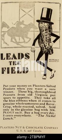 1929 Planters salted peanuts ad - Mr. Peanut - "The most popular nut in ...