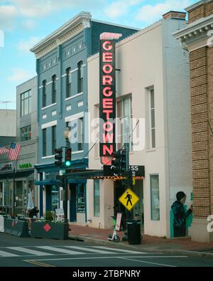 Cute street in Georgetown, a historic neighbourhood, and commercial and ...