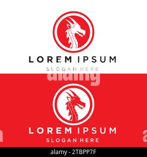 Dragon logo icons. Ancient mythical serpent symbol. Mythological beast ...