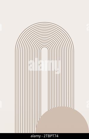 Geometric Rainbow Arches Background. Mid Century Modern Rainbow ...