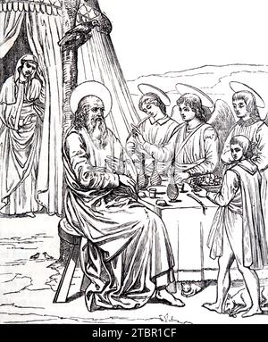 Illustration of Three Angels Appearing to Abraham (Genesis) from ...