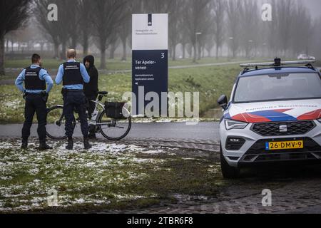 TER APEL - Asylum seekers at the IND gate at the reception center in ...