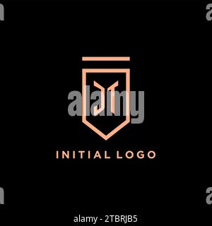 Initials JT shield logo design, creative monogram logo inspiration vector graphic Stock Vector ...