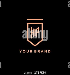 HP monogram logo initial with shield guard shape design ideas Stock ...