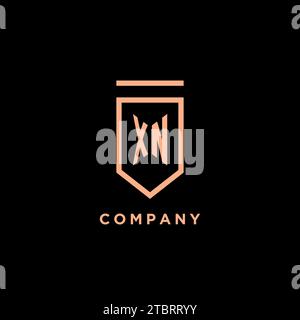 Initials XN shield logo design, creative monogram logo inspiration vector graphic Stock Vector ...