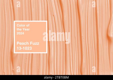 Cosmetic stains of Peach fuzz color of the Year 2024 Stock Photo - Alamy