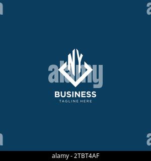 NY initial monogram logo with rectangle style design ideas Stock Vector ...