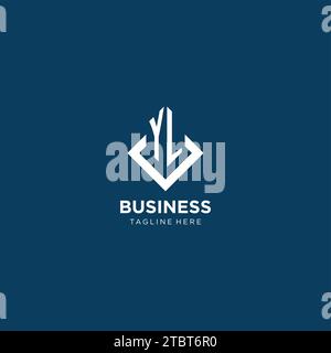 Initial YL logo with square lines, luxury and elegant real estate logo ...