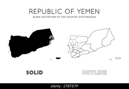 Yemen map. Borders of Yemen for your infographic. Vector country shape ...