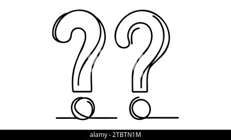 Question mark linear background. One continuous line drawing of ...