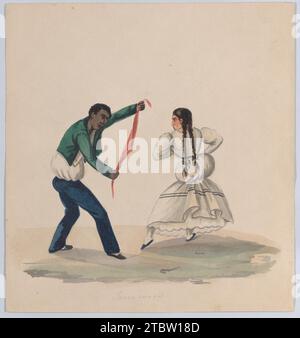 A man and woman dancing the Zamacueca, from a group of drawings ...