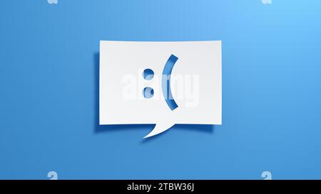 Sad Speech Bubble. Minimalist abstract design with white cut out paper ...