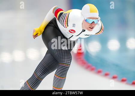 Sandrine Tas of Belgium competing on the Women's Mass Start on Day 3 of ...