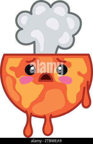 global warming illustration of the world exploding and sweating vector ...