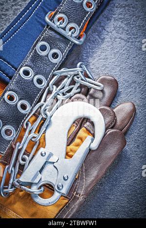 Construction safety strap on black background maintenance concept Stock ...