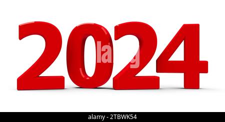 Icon calendar 2024 year isolated on white background, three-dimensional rendering, 3D ...