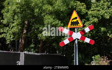 A picture of a railroad traffic sign Stock Photo - Alamy