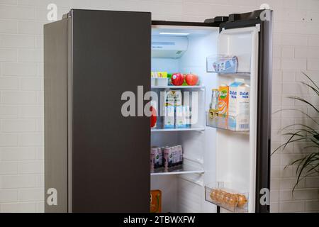 Aqua fridge closeup for editorial use only Stock Photo - Alamy