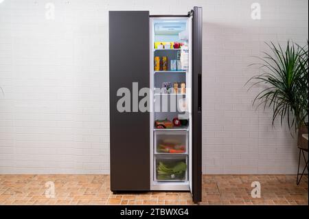 Aqua fridge closeup for editorial use only Stock Photo - Alamy