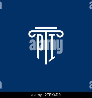 PI initial logo with simple pillar style design vector graphic Stock ...