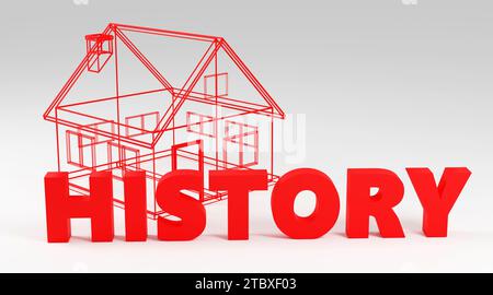 3d rendererd concrete sign saying history on gray background Stock ...