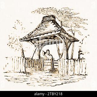 Wooden lych gate at the entrance of Church of St. Mary and All Saints ...