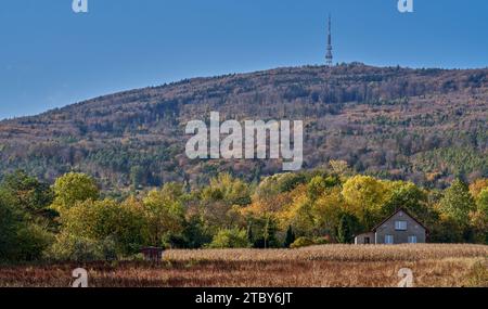 Gora Sleza Mount Colourful colorful autumn fall landscape of Lower ...