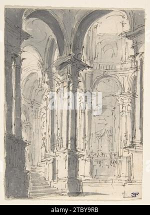 Design for Stage Set with a Circular Arcade (recto); Sketch for Stage ...