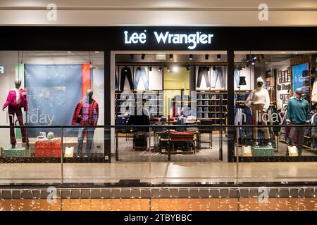 Lee Wrangler store seen inside a shopping mall in Gdansk Stock Photo ...