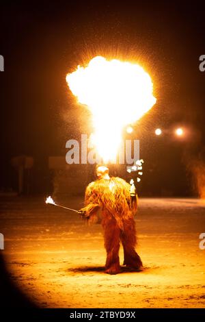 Fire-breather Perchten - The Perchtenlauf is a custom from the Alpine ...