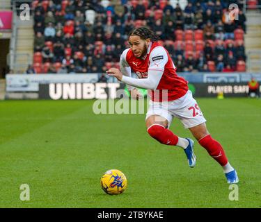 Sam Nombe of Rotherham United during the pre-game warmup ahead of the ...