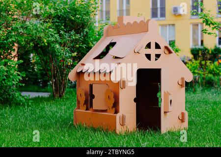 Cardboard toy house for children. Eco-friendly Box for pet or carton ...