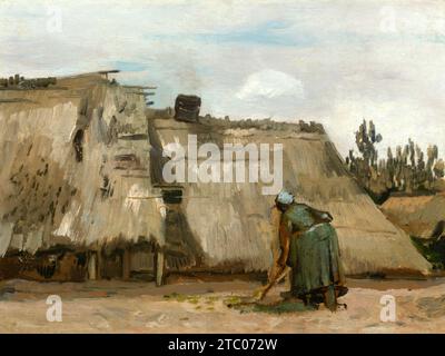 Vincent van Gogh - Cottage with Peasant Woman Digging (1885 Stock Photo ...