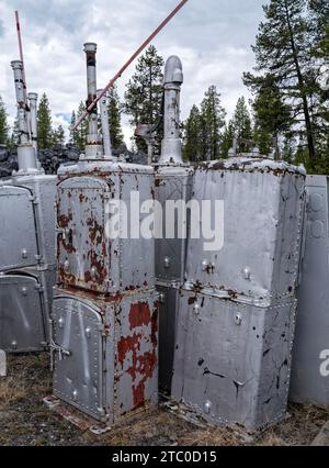 Railroad signal relay box Stock Photo - Alamy