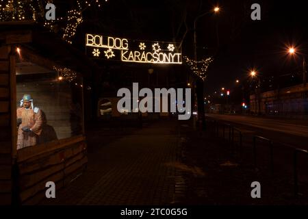 Christmas decoration in Kispest Stock Photo - Alamy