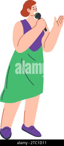singer with microphone character vector illustration design Stock ...