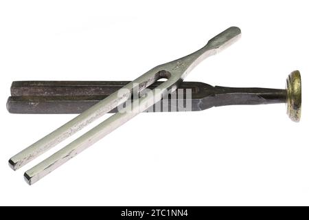 vintage tuning forks isolated on white background Stock Photo - Alamy