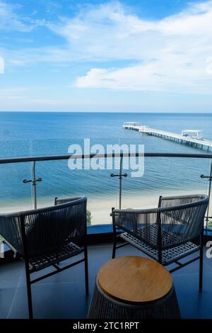 Tropical Seaview Through Window Stock Photo - Alamy