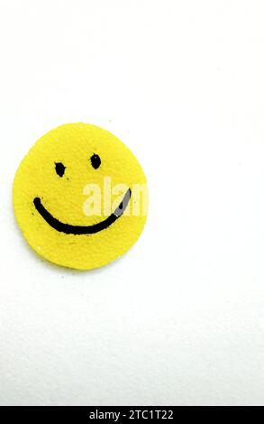 Crafted smiley face icons against white background. Happy, joy, smiling ...