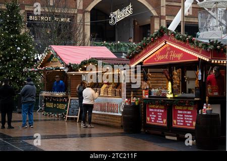 Christmas market stalls, Broadgate, Coventry, UK Stock Photo - Alamy