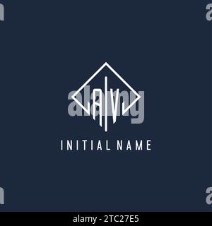 AV initial monogram logo with rectangle style design ideas Stock Vector ...