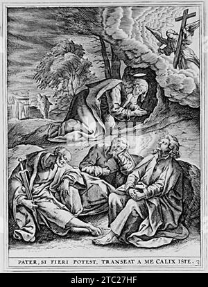 Christ on the Cross, Hieronymus Wierix, 1563 - Before 1619 print Christ hangs on the cross ...