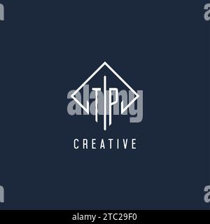 TP initial monogram logo with rectangle style design ideas Stock Vector ...